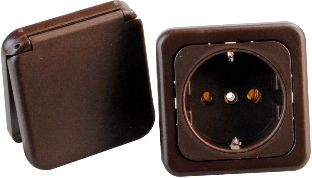 Inprojal System 10.000 Schuko Steckdose mit Klappdeckel und Rahmen ...