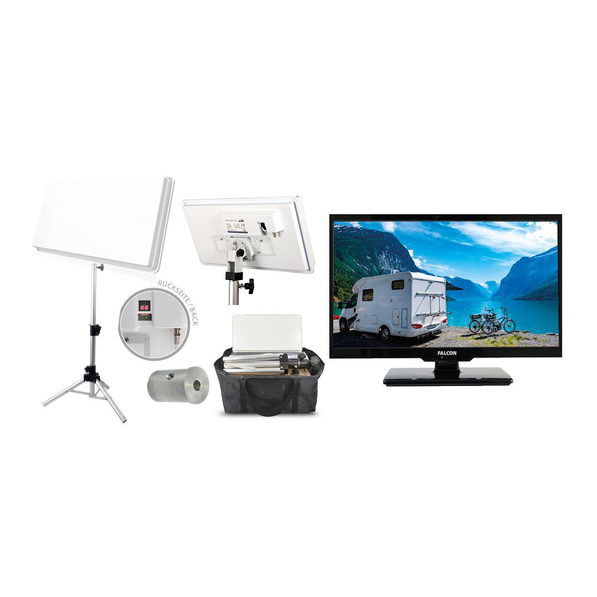 EasyFind Traveller Kit II Tripod TV inkl. Falcon Camping Set 22 ...